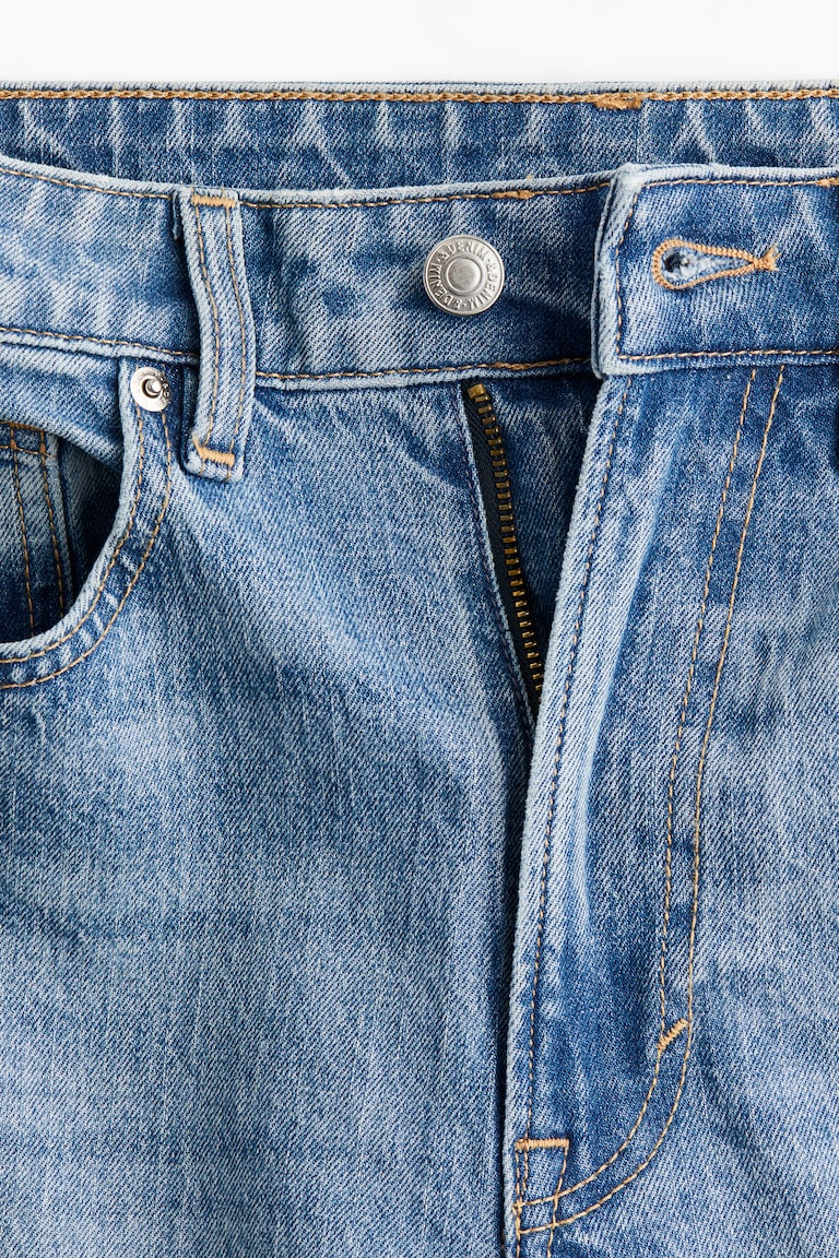 Women's Light denim blue High Rise Wide Leg Cropped Jeans | H&M US