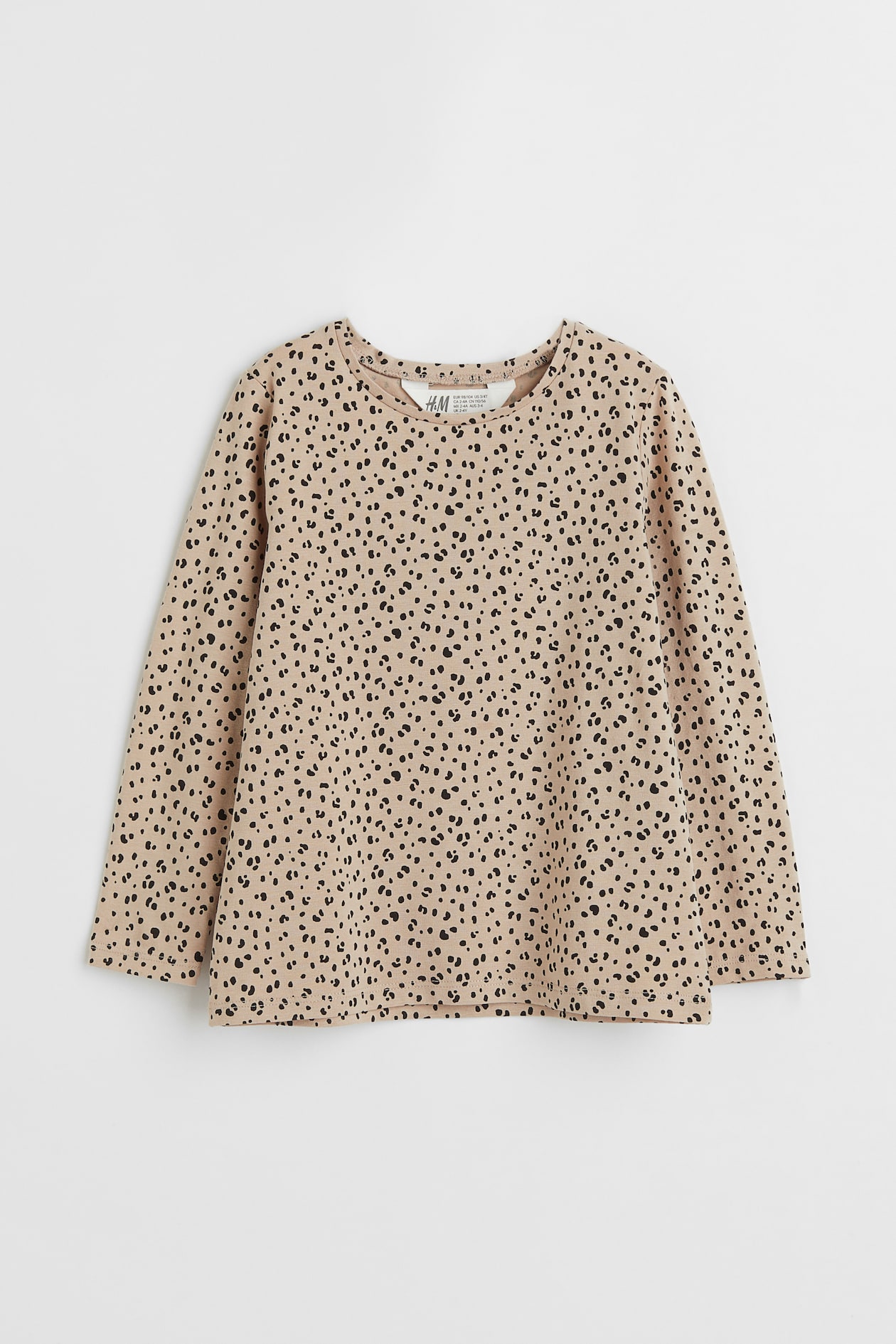 Trikåtröja med tryck - Ljus mullvad/Leopardmönstrad - BARN | H&M SE