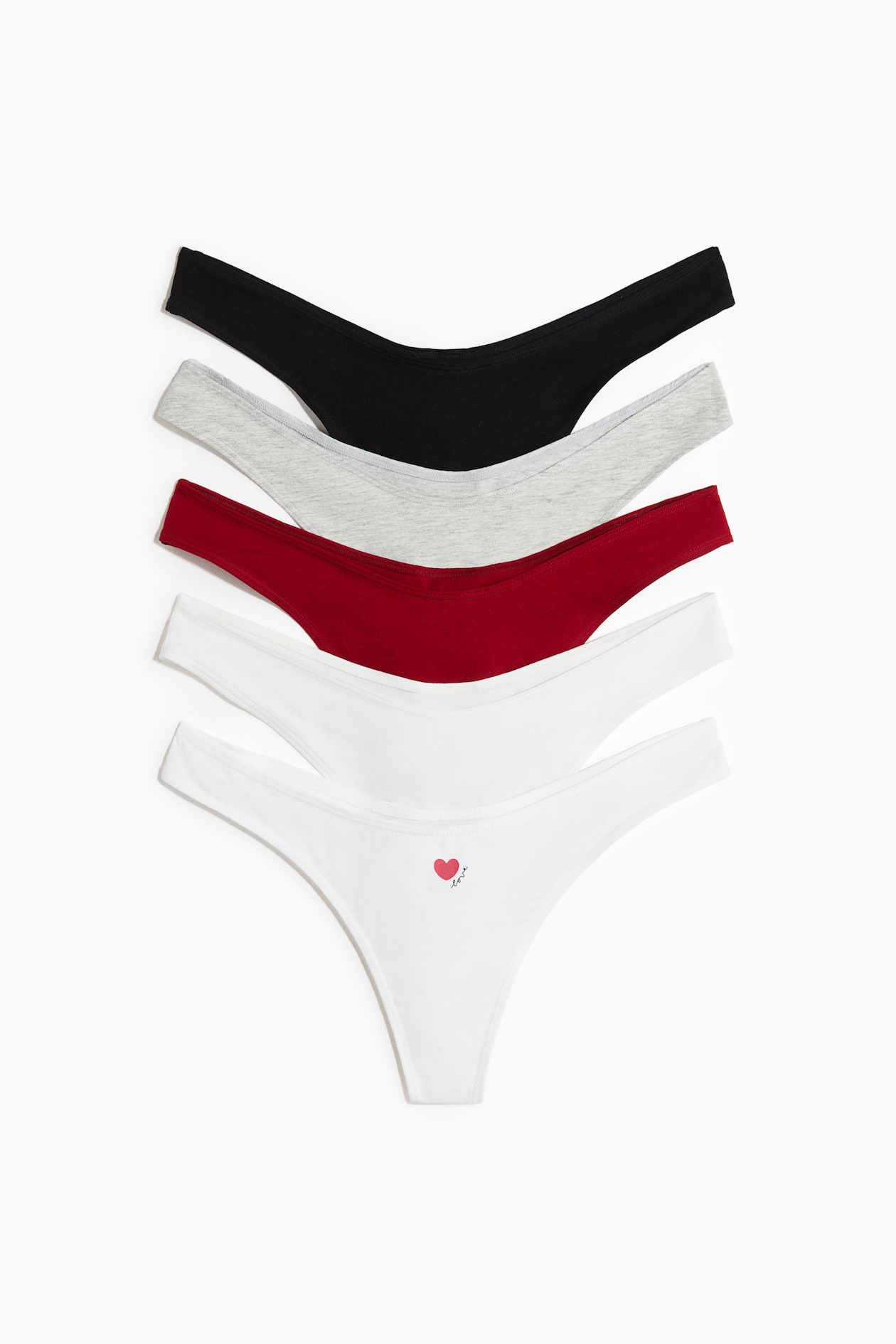 5-pack Cotton G-strings - White/Love - Ladies | H&M AU