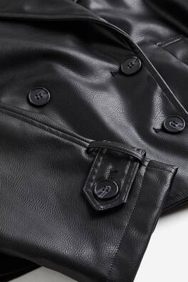 Double-breasted Coated Jacket - Black - Ladies | H&M US