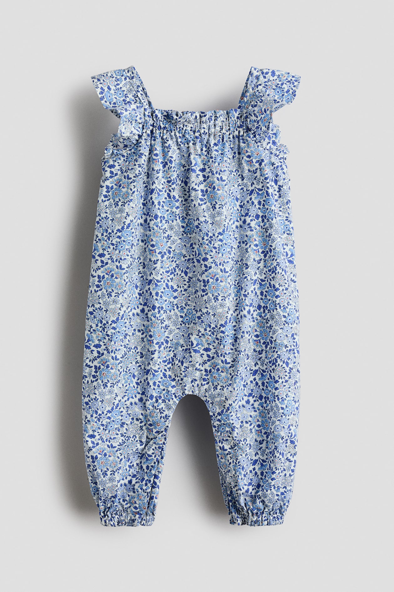 Blue/Floral Cotton romper suit for kids | H&M IN