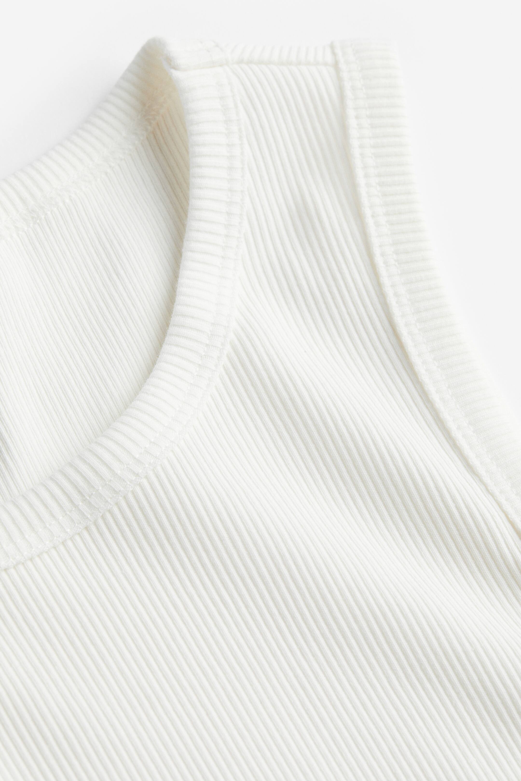 Ribbed vest top - Cream - Ladies | H&M IE