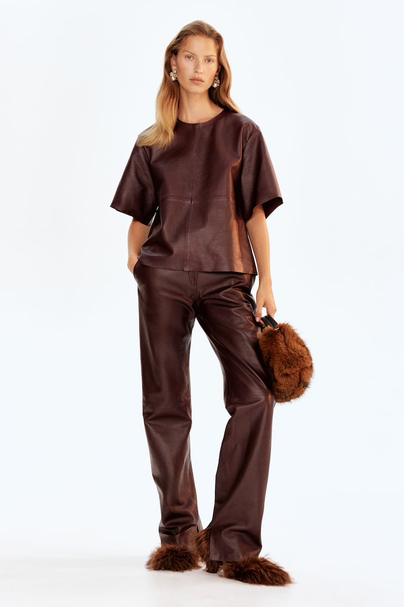 Playera de piel - Borgoña - Ladies | H&M MX