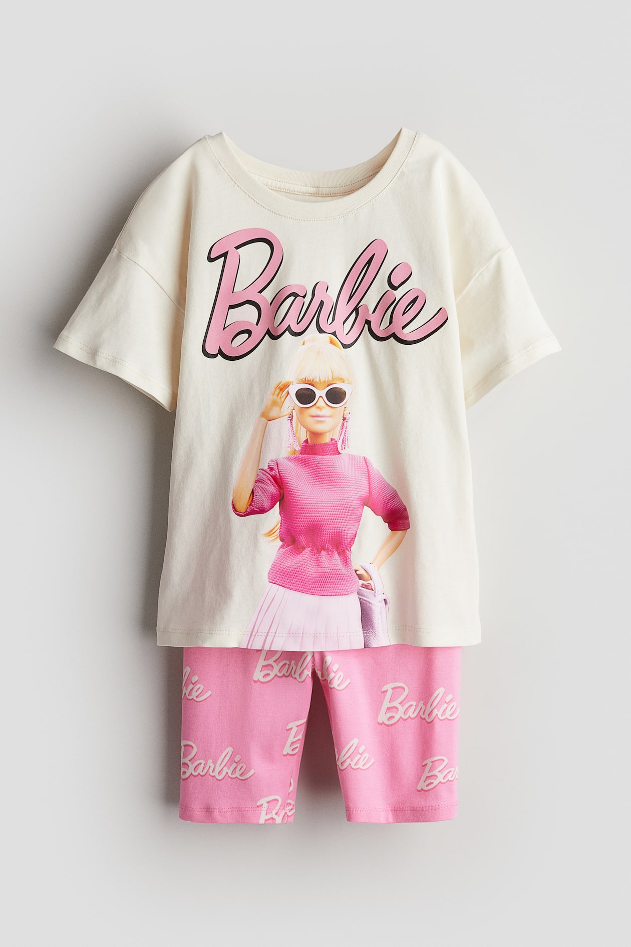 Pink/Barbie 2-piece Printed Set for kids | H&M US