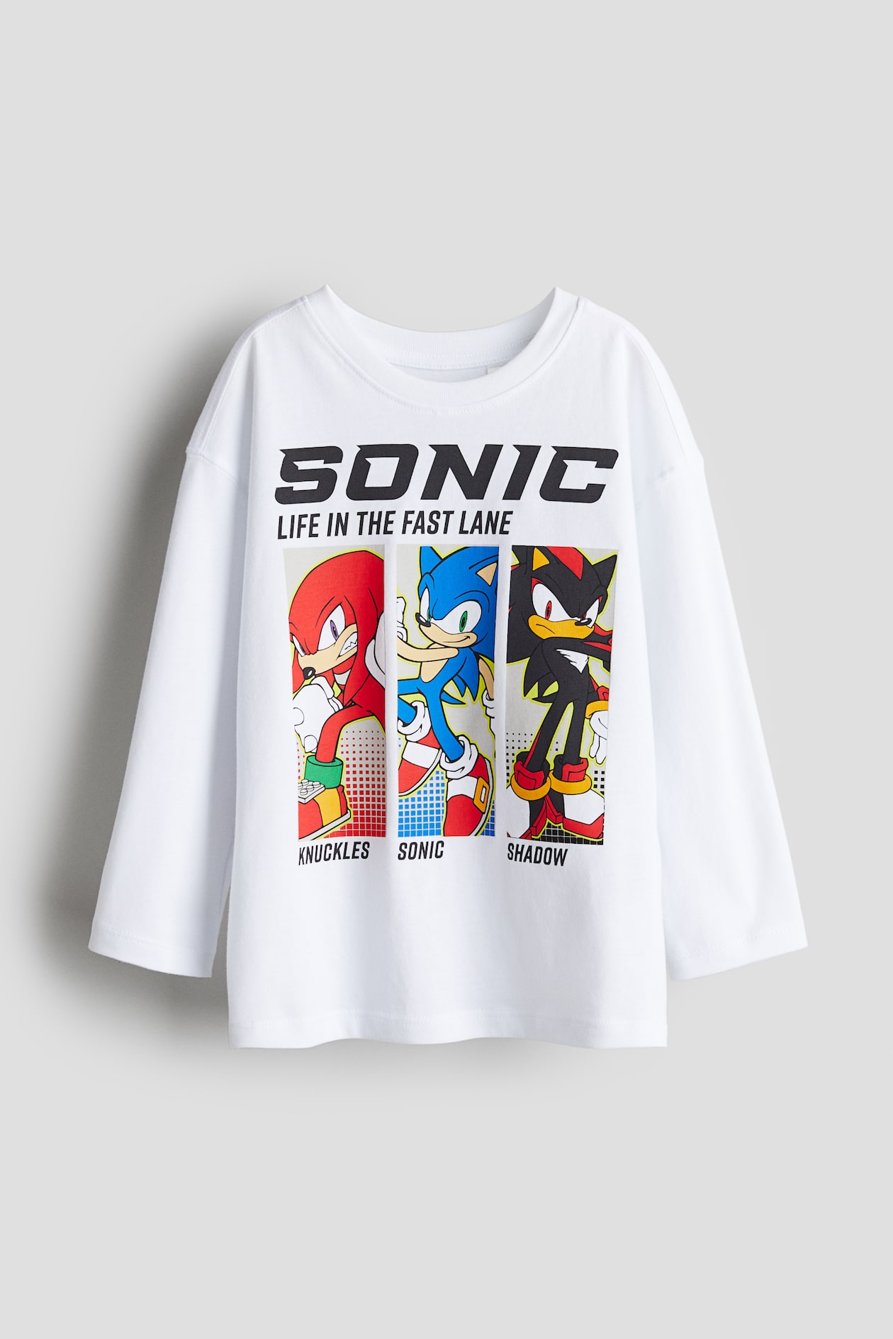 White/Sonic the Hedgehog Long-Sleeved T-shirt for kids | H&M US