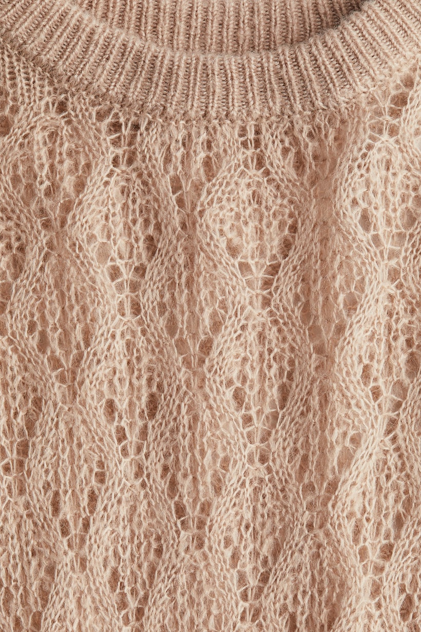 Beige Pointelle-Knit Sweater for kids | H&M US