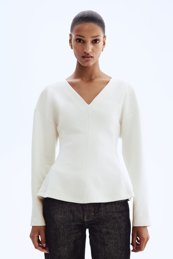 Women's White Waisted scuba top | H&M GB