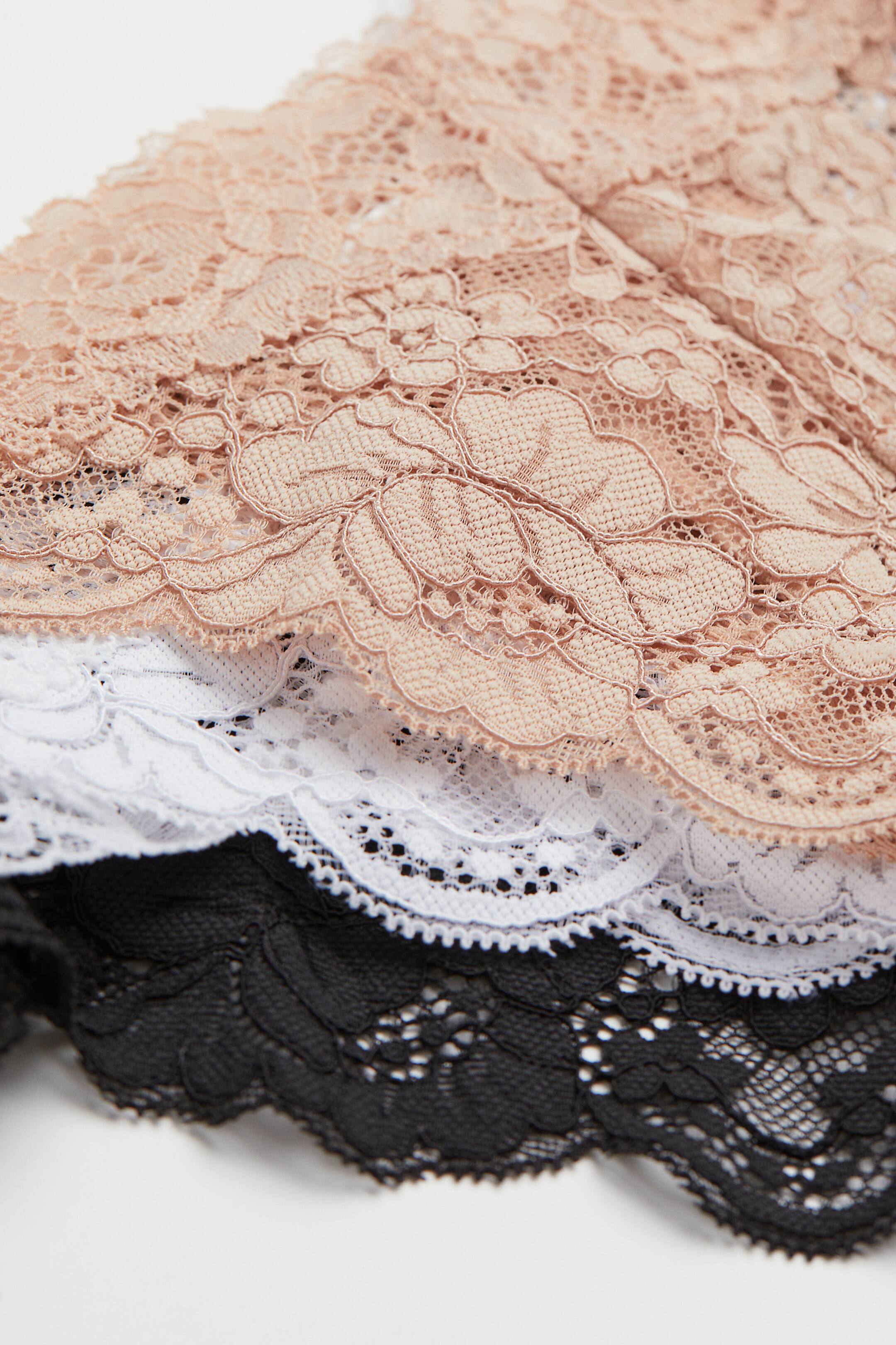 3-pack truse thong i blonde - Lav midje - Pudderrosa/Sort/Hvit - DAME ...