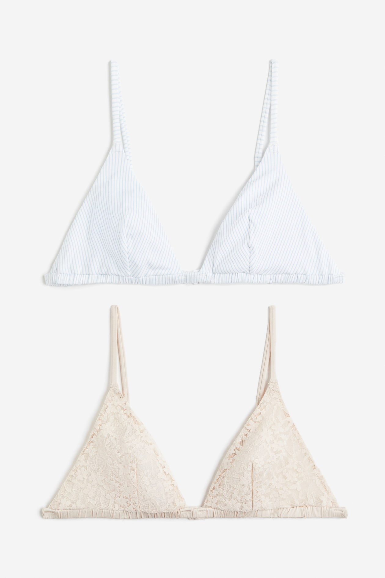 2-pack soft bras - White/Striped - Ladies | H&M IE