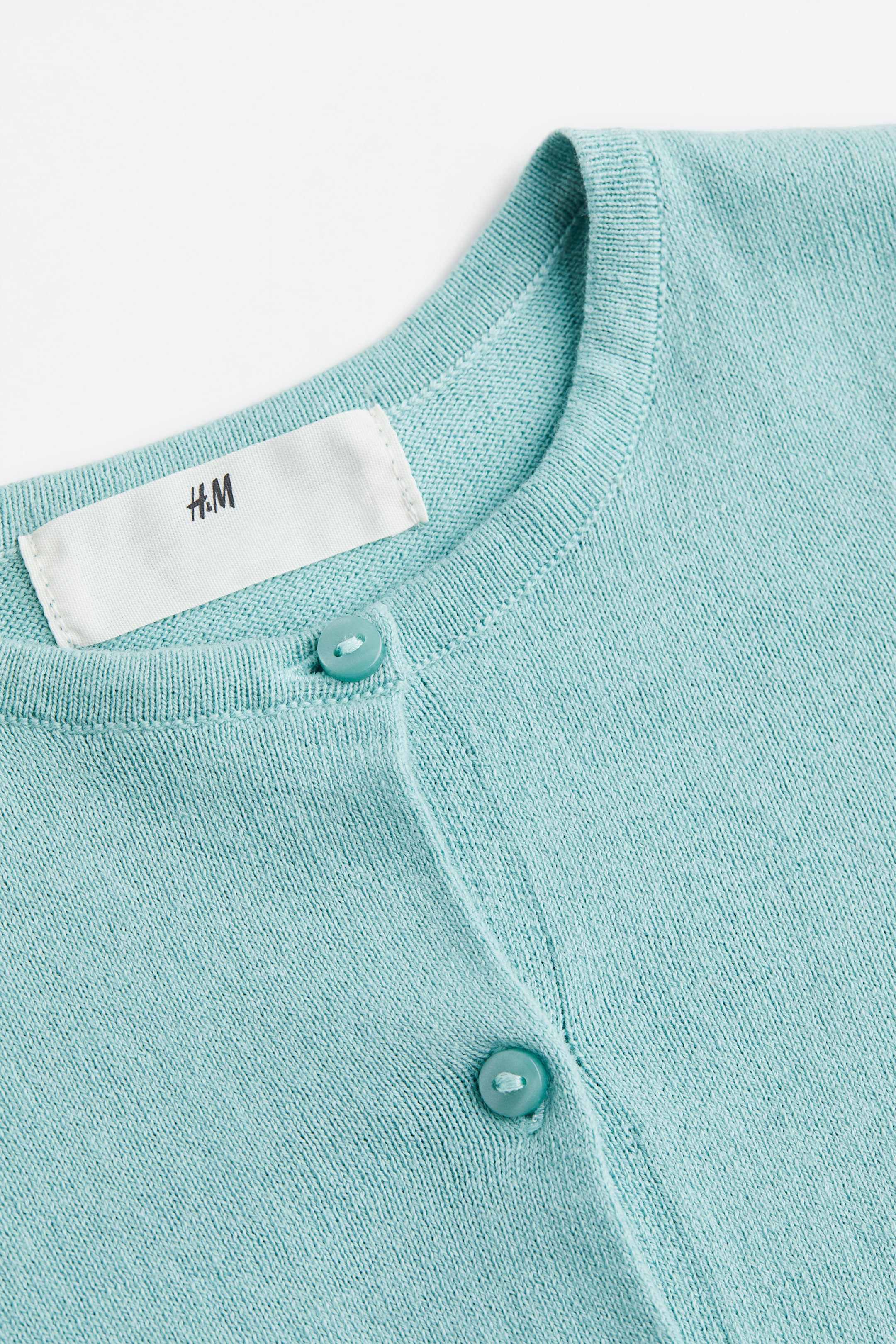 Light turquoise Fine Knit Cotton Cardigan for kids | H&M AU