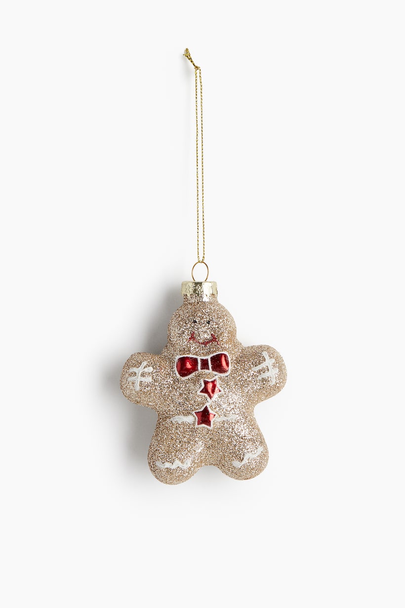 Gold-coloured/Gingerbread man Glass Christmas decoration at H&M Home ...