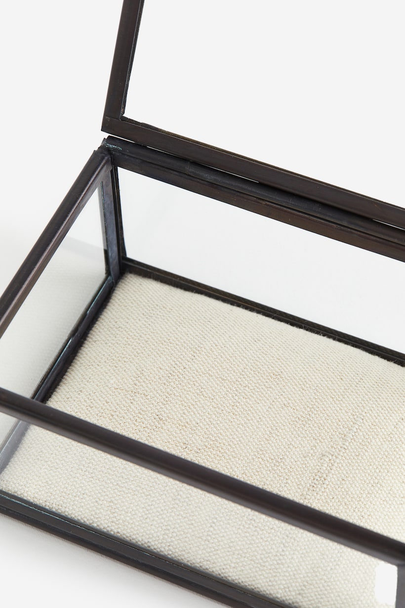 Small Glass Storage Box - Dark gray/clear glass - Home All | H&M US