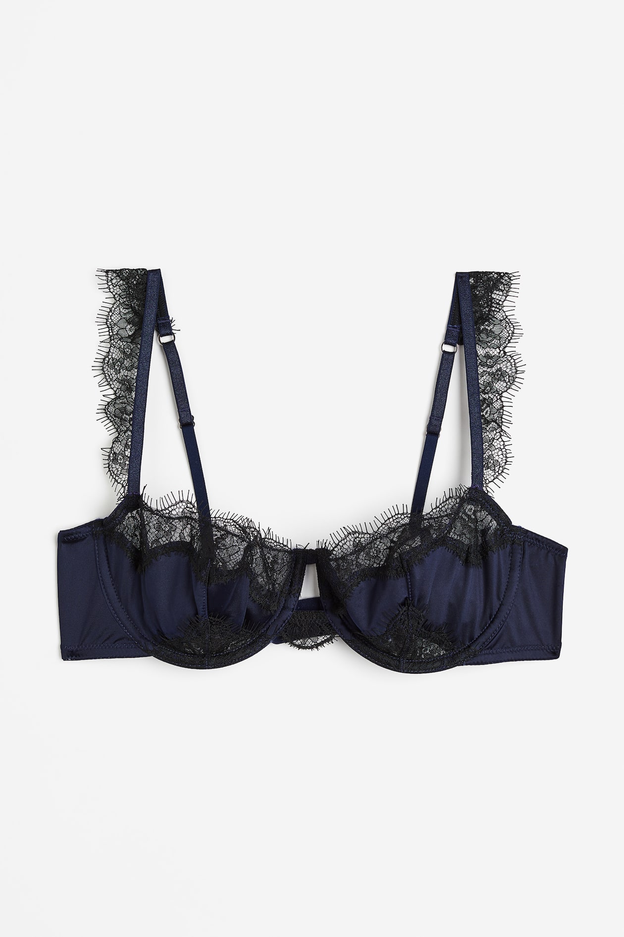 Unwattierter Balconette-BH aus Spitze - Dunkelblau - Ladies | H&M DE