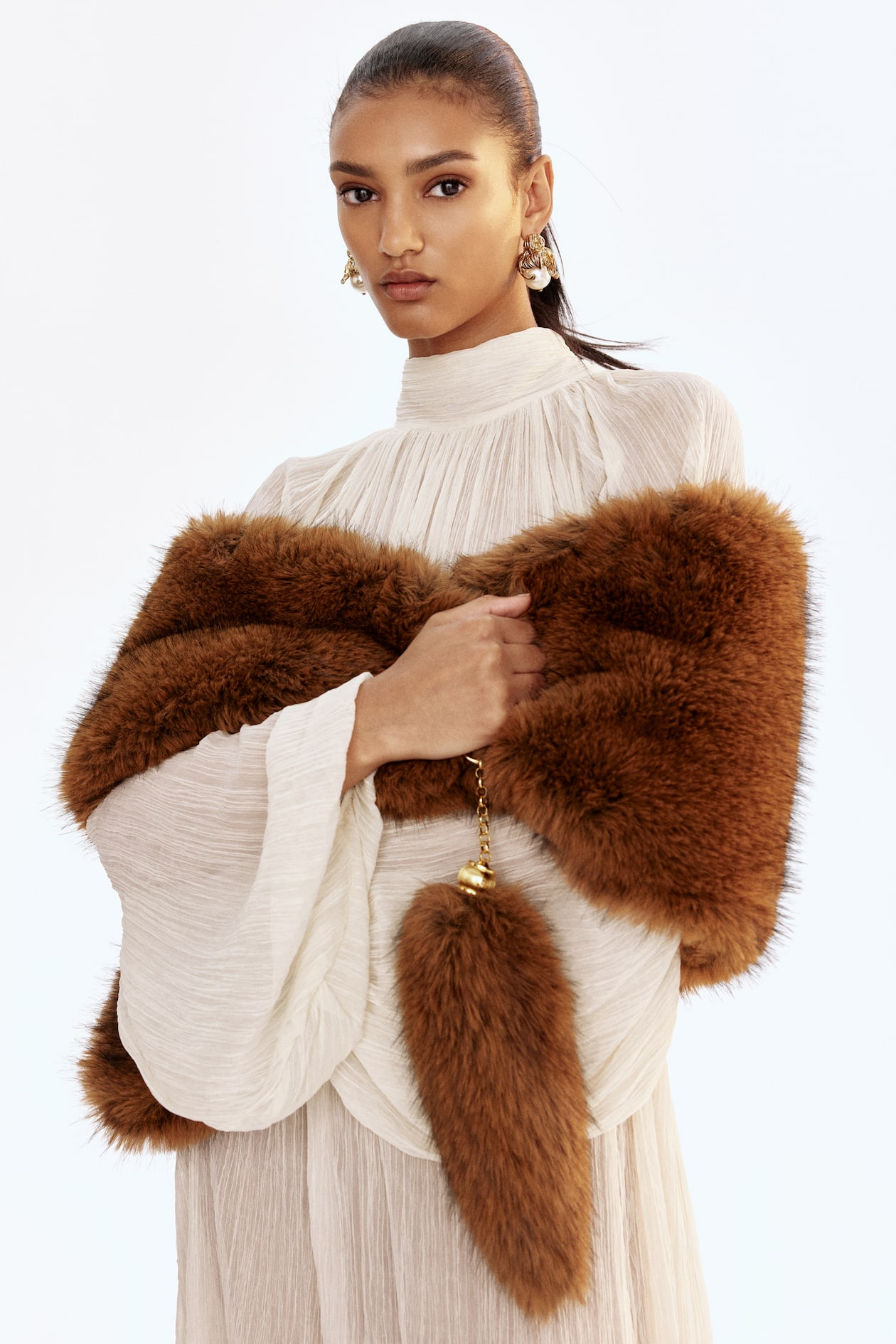 Fluffy sjaal - Bruin - DAMES | H&M NL