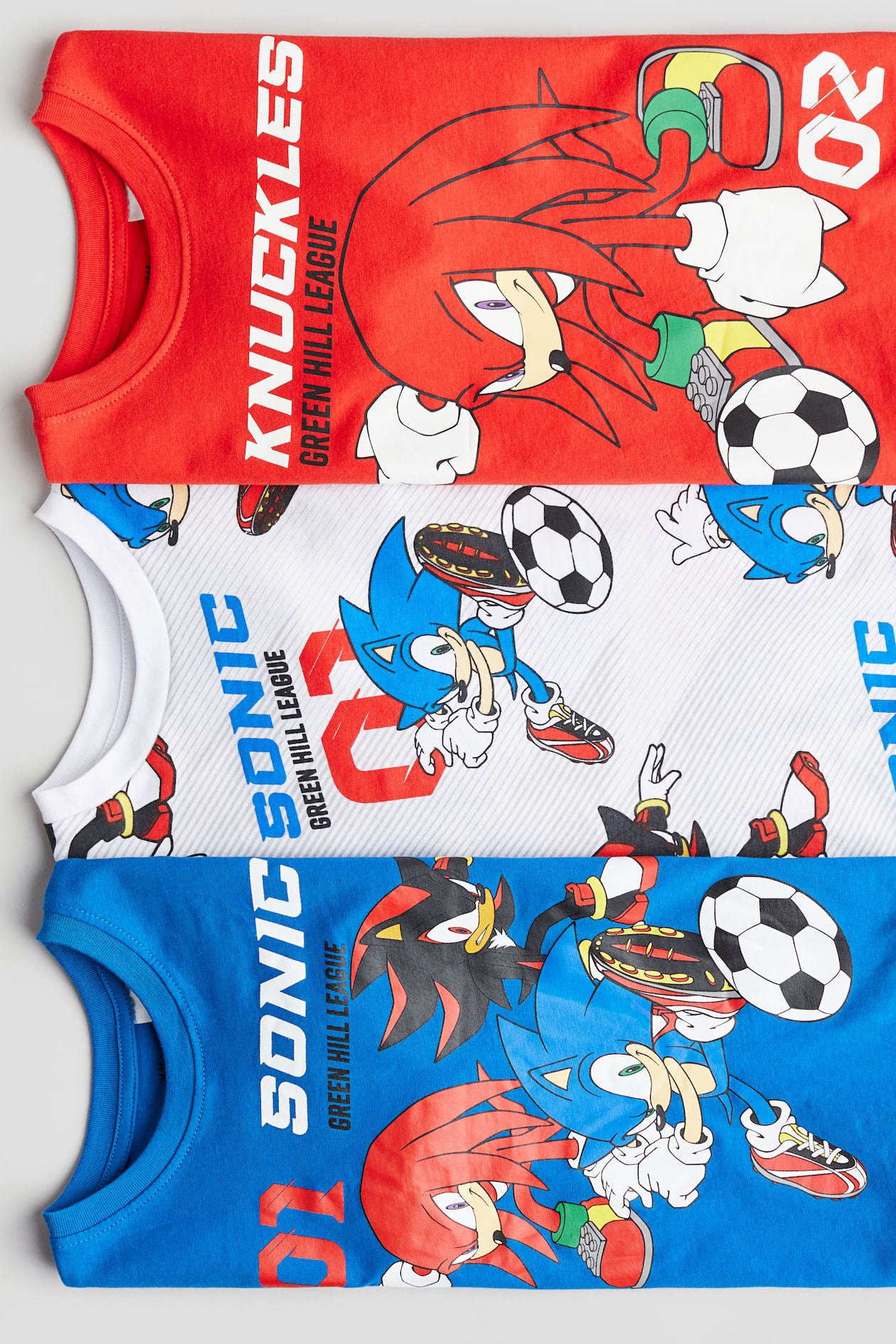 3-pack Printed T-shirts - Blue/Sonic the Hedgehog - Kids | H&M US