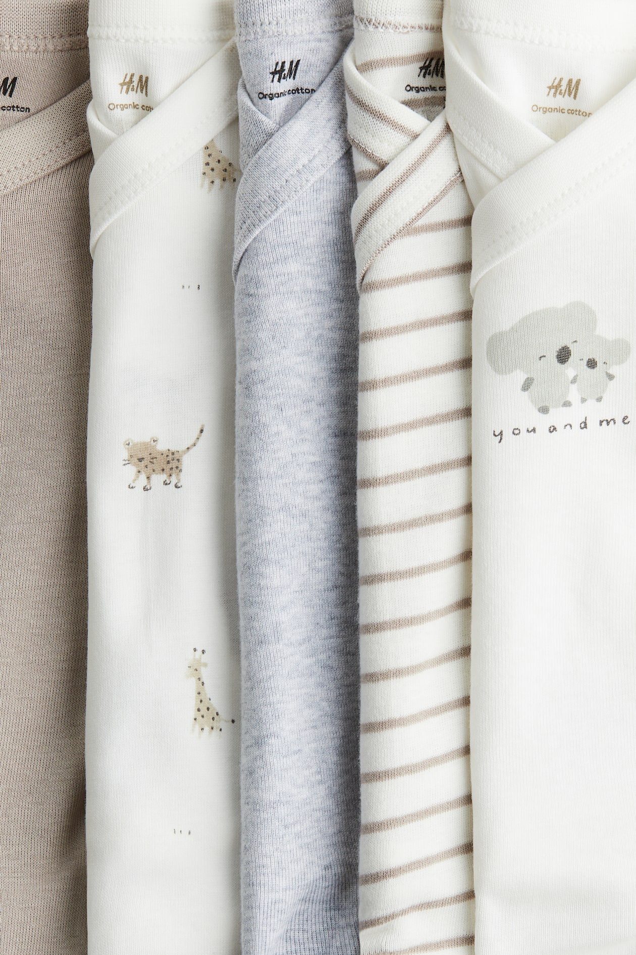 Beige/koala 5-pack Wrapover Bodysuits for kids | H&M CA