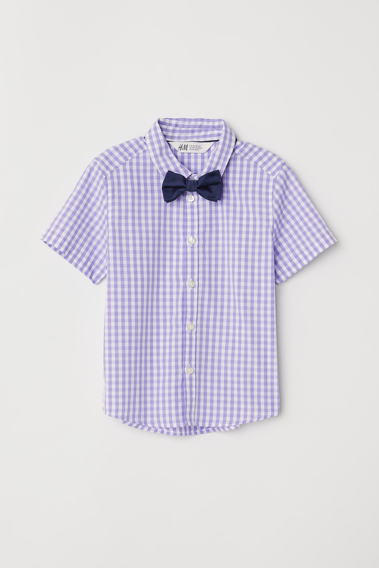 Hemd mit Krawatte/Fliege - Lila kariert/Fliege - Kids | H&M DE