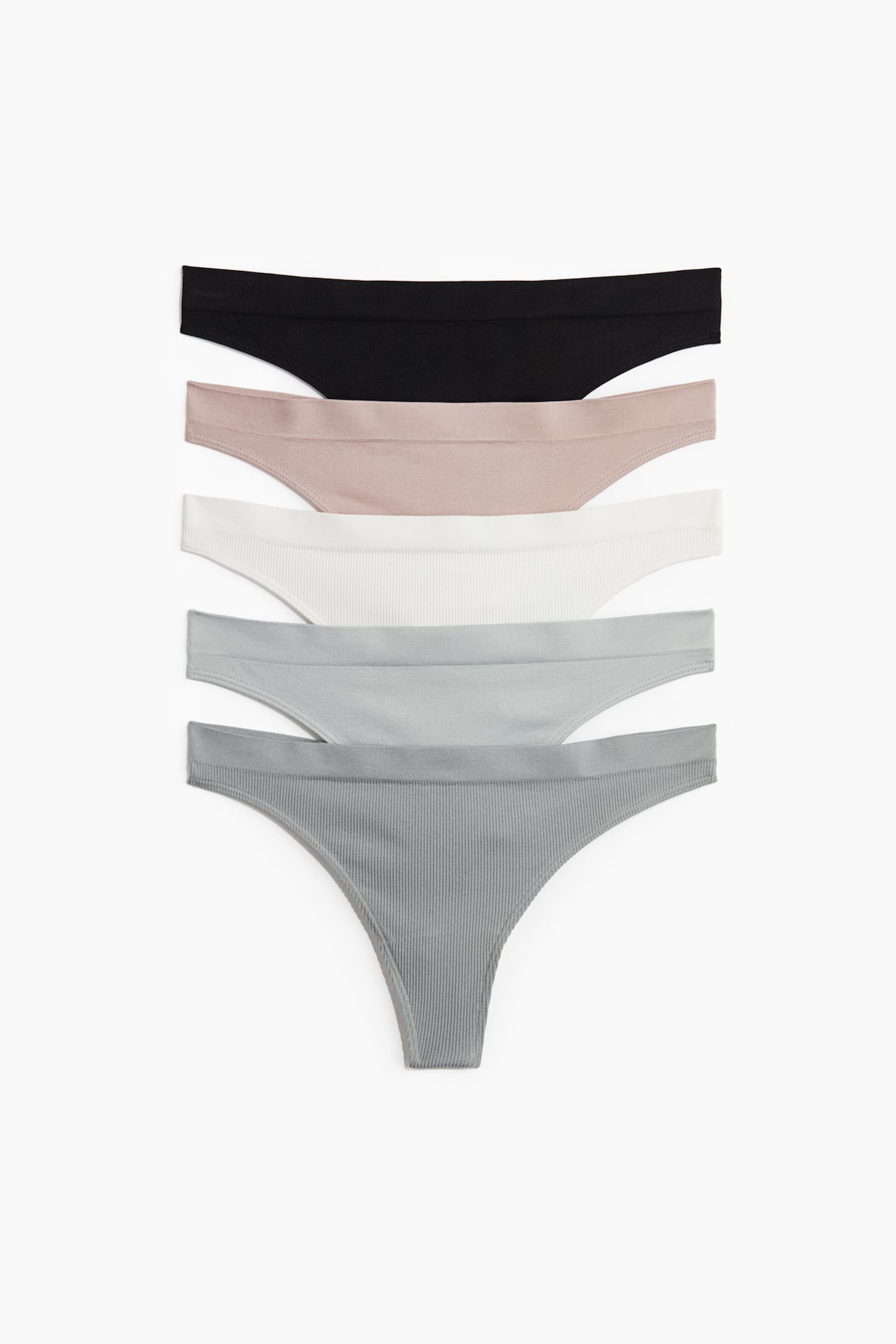 5-pack Seamless G-strings - Grey green/Powder pink - Ladies | H&M AU