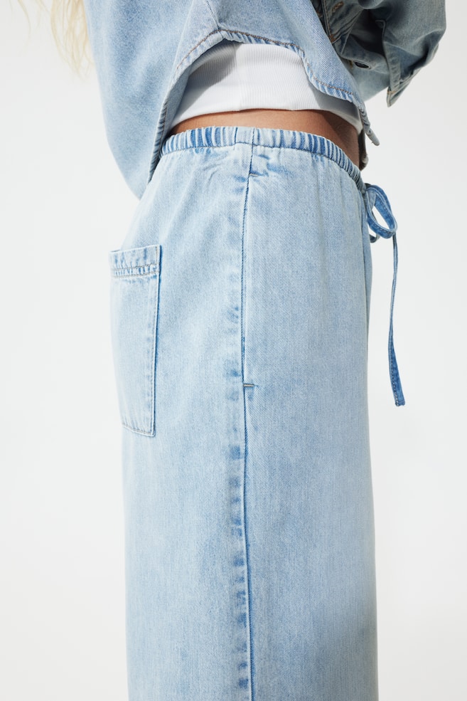 Women's Pale denim blue Denim Drawstring Pants | H&M CA