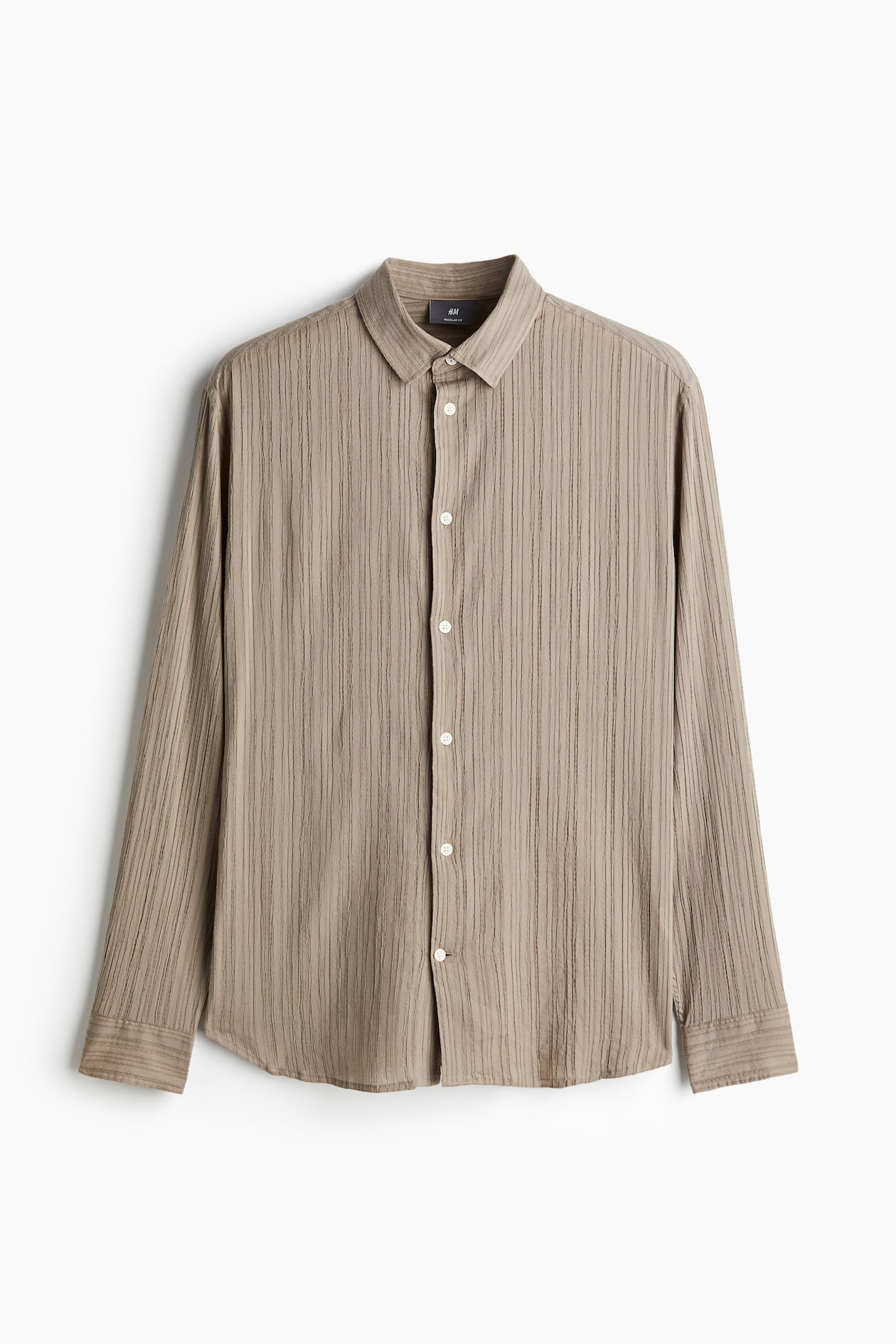 Regular Fit Textured shirt - Taupe - Men | H&M US