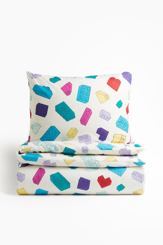 Multicolored/LEGO Patterned Cotton Duvet Cover Set at H&M Home | H&M US