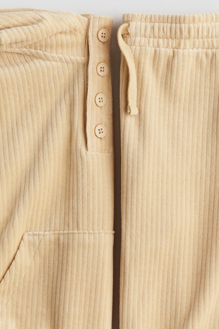2-piece Ribbed Velour Set - Beige - Kids | H&M US