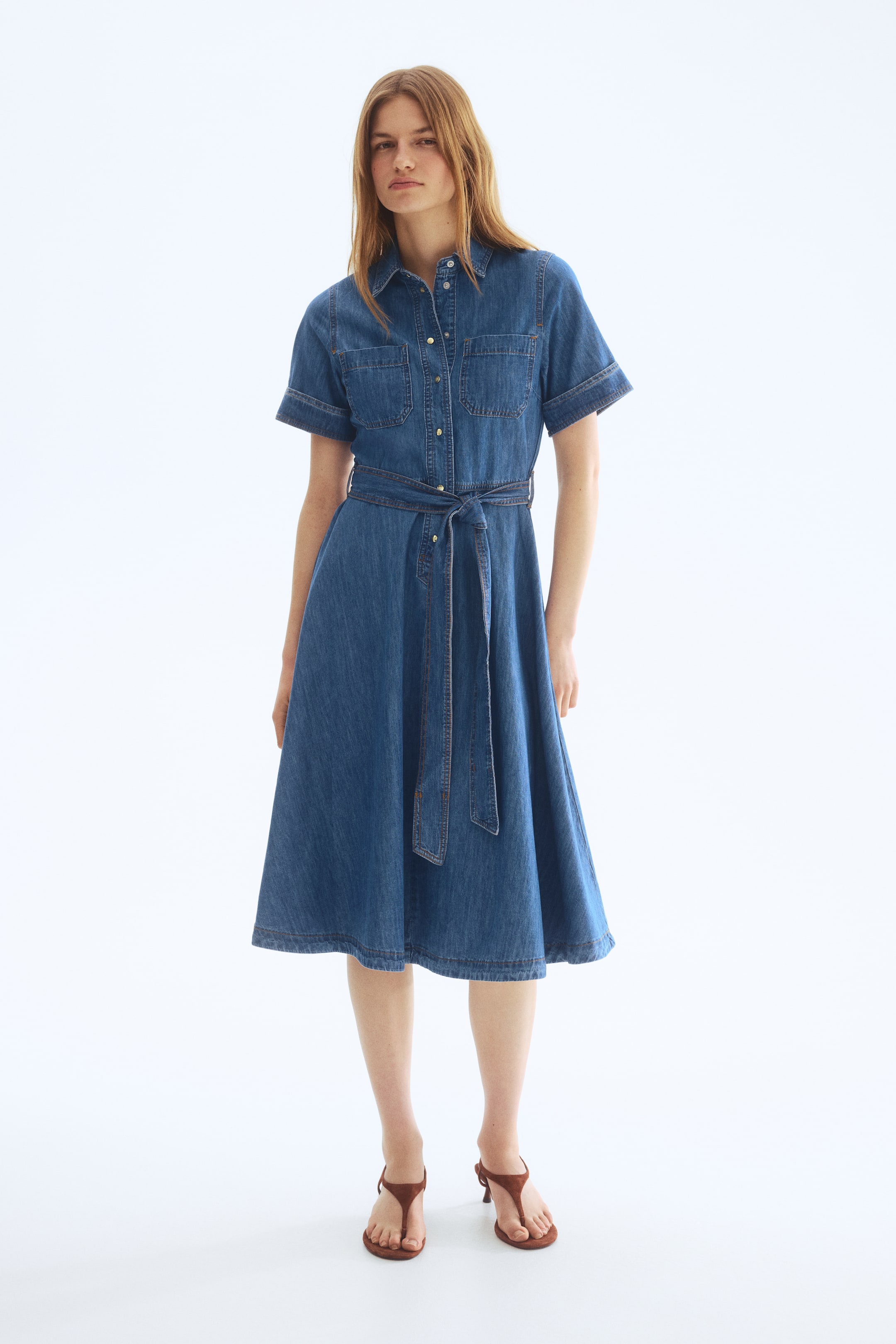 Denim shirt dress - Denim blue - Ladies | H&M HK