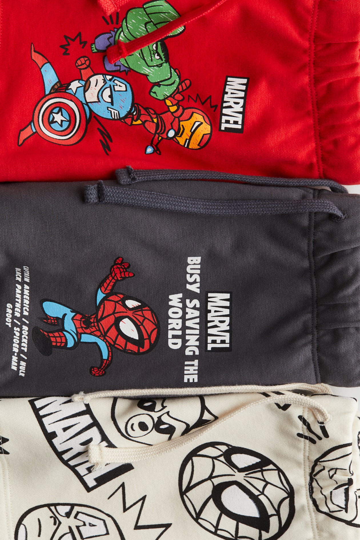 3-pack Print-Motif Shorts - Red/Marvel Comics - Kids | H&M US