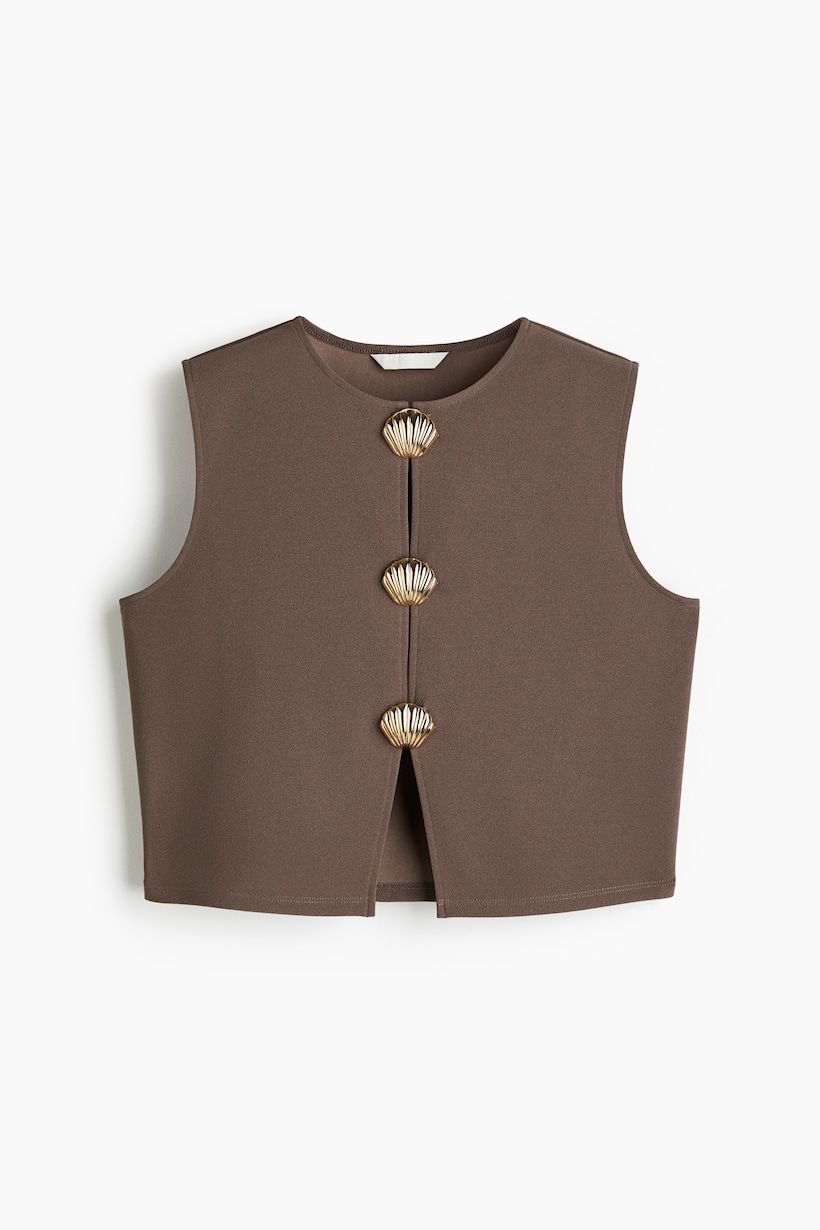 Top con botones decorados - Café tenue - Ladies | H&M MX