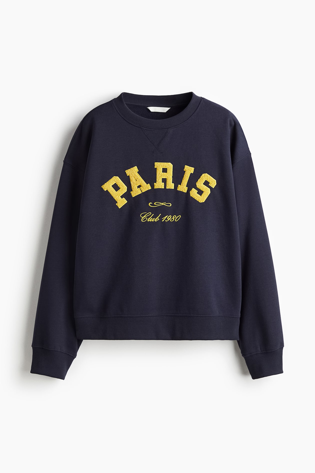 Women's Navy blue/Paris Sweatshirt with Text Motif | H&M CA