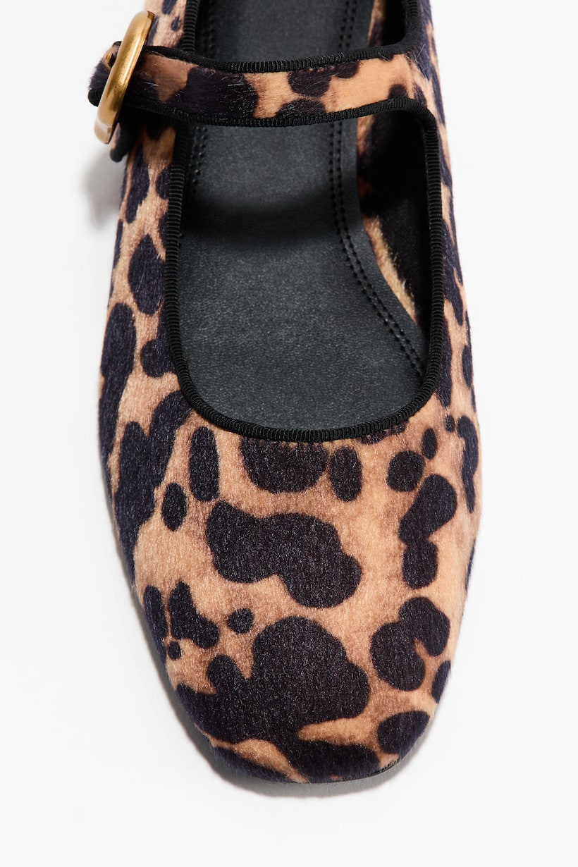 Women's Beige/leopard print Mary Jane Flats | H&M US