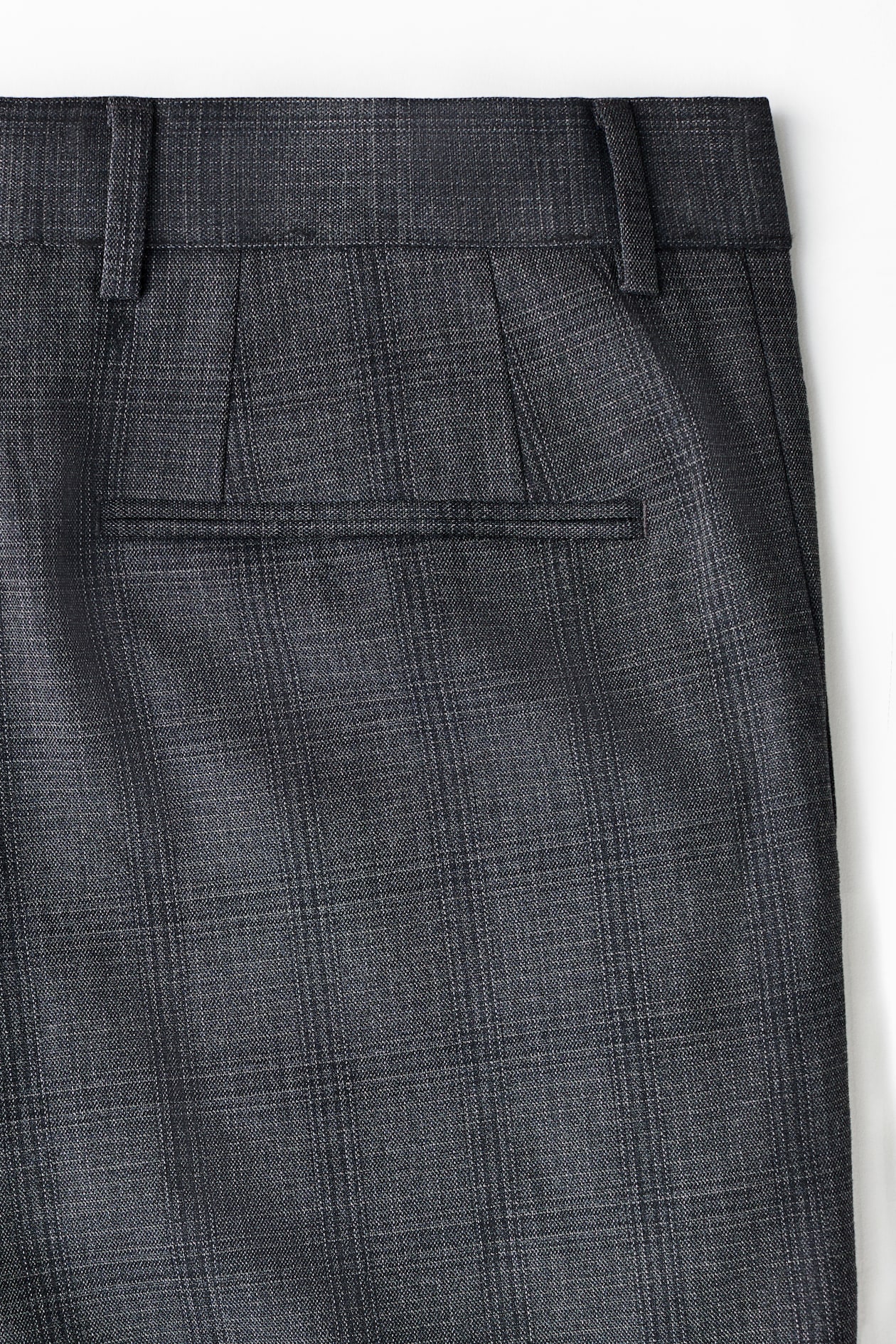 Společenské kalhoty Slim Fit - Tmavě šedá/kostka - MUŽI | H&M CZ