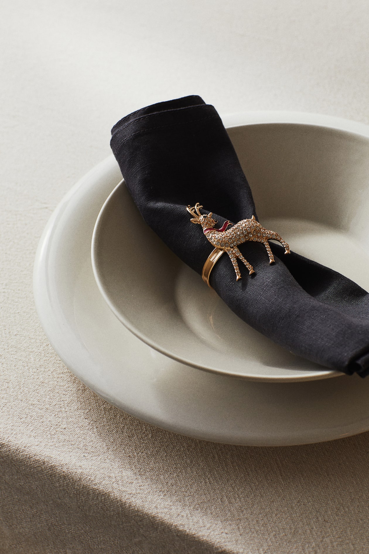 2 kpl metallisia lautasliinarenkaita - Kullanvärinen/Metsäkauris - Home All | H&M FI