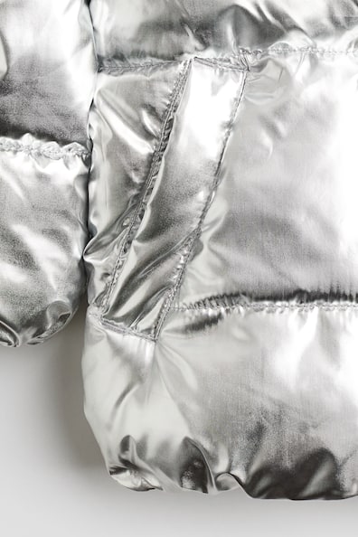 Shimmery Puffer Jacket - Silver-colored - Kids | H&M US