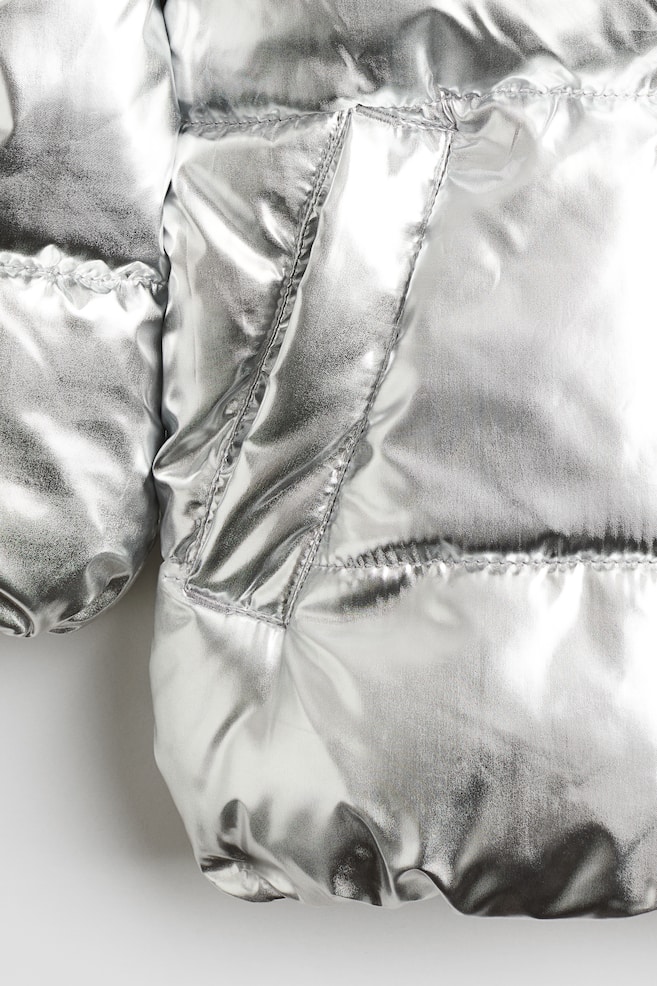 Shimmery Puffer Jacket - Silver-colored - Kids | H&M US