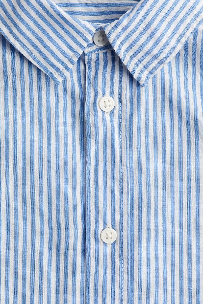 Blue/Striped Short-sleeved cotton shirt for kids | H&M GB