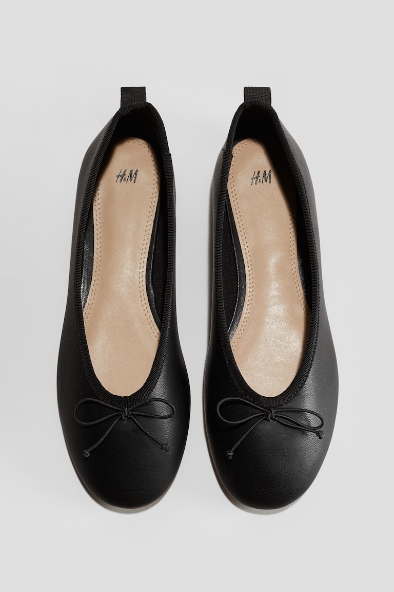 Black Bow-Detail Ballet Shoes for kids | H&M US