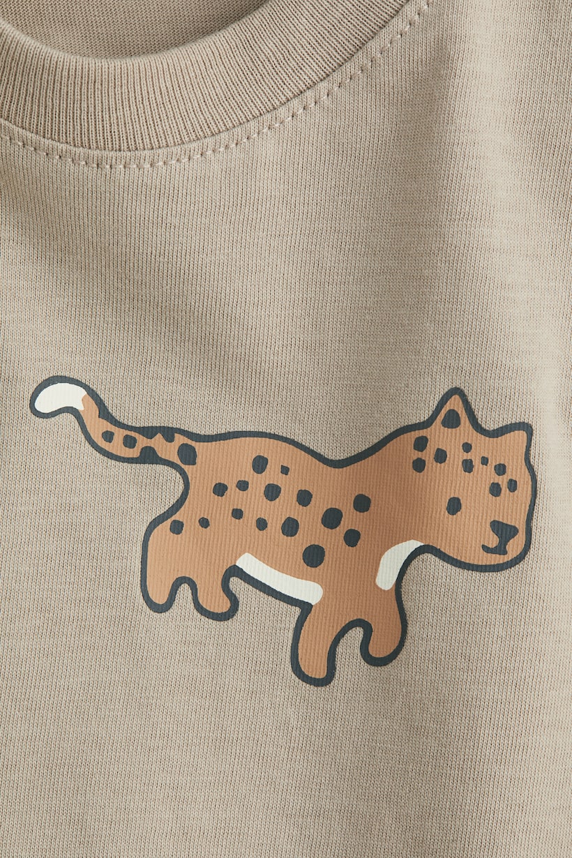 Beige/animals Printed Cotton T-Shirt for kids | H&M CA