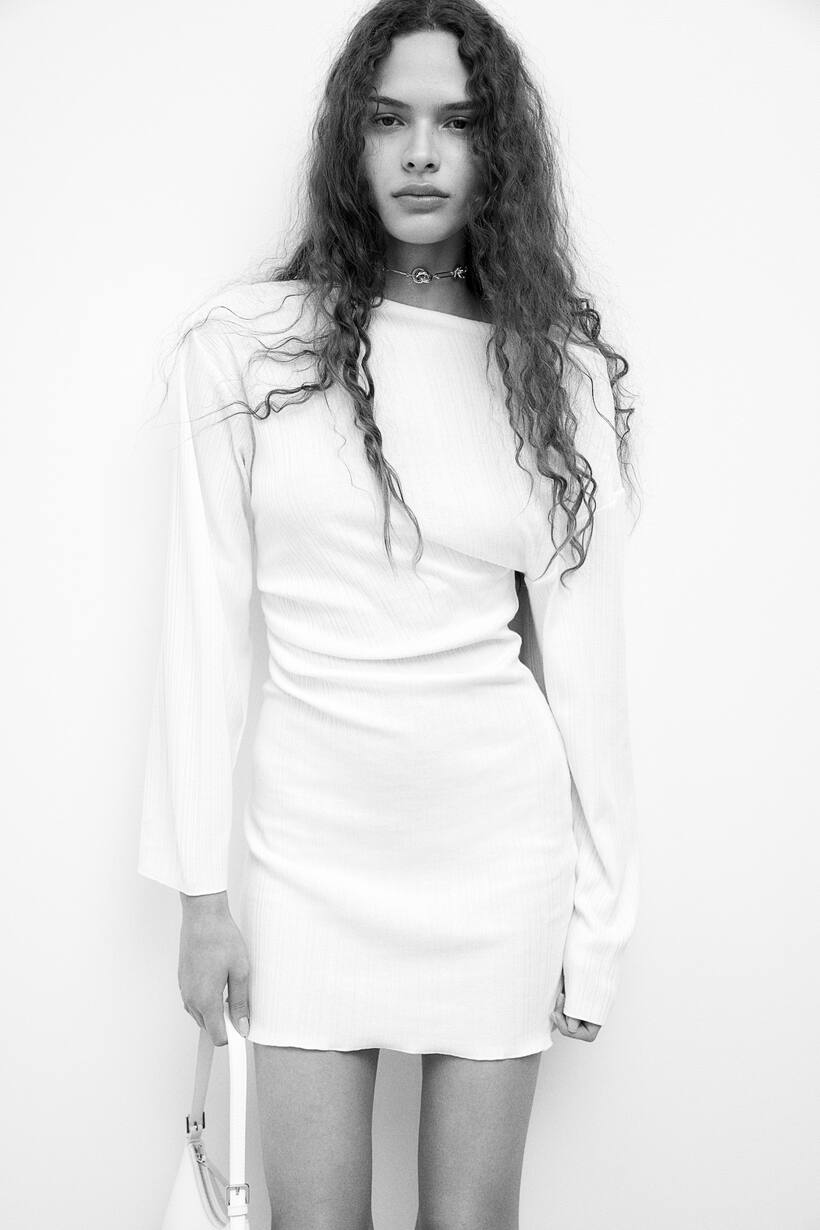 Draped bodycon dress - Cream - Ladies | H&M MY