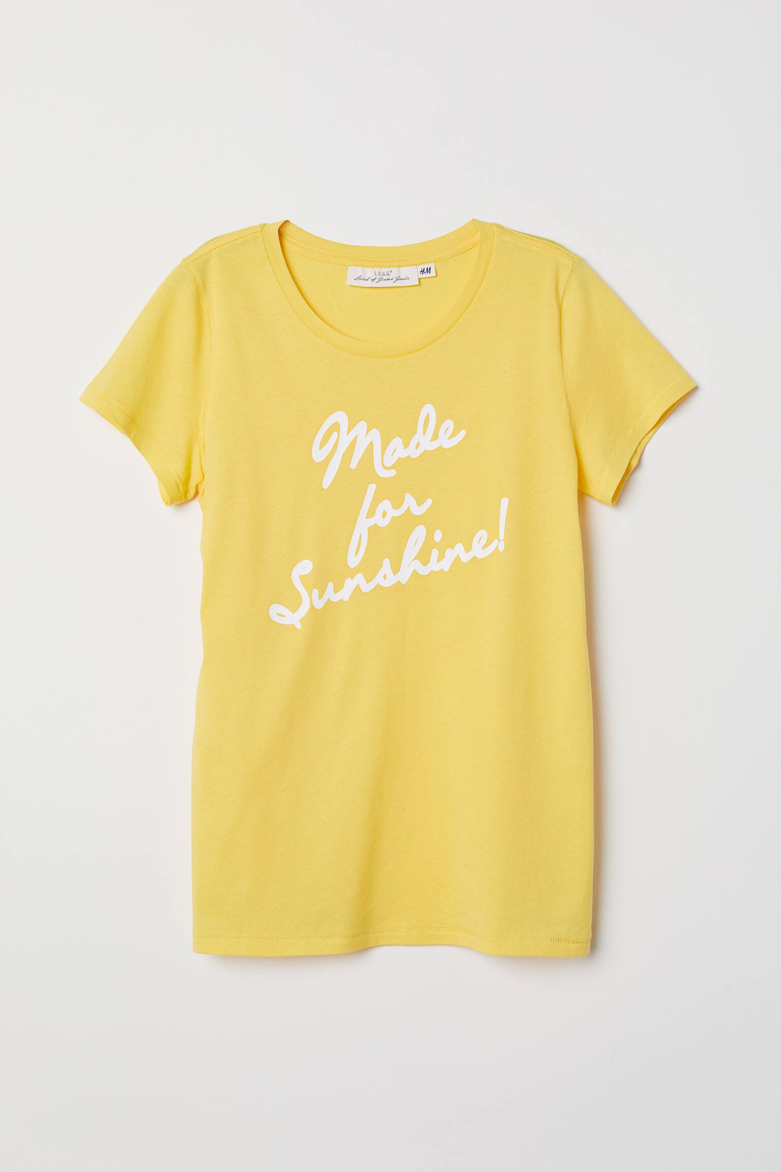 Printed T-shirt - Yellow/Made For Sunshine - Ladies | H&M GB
