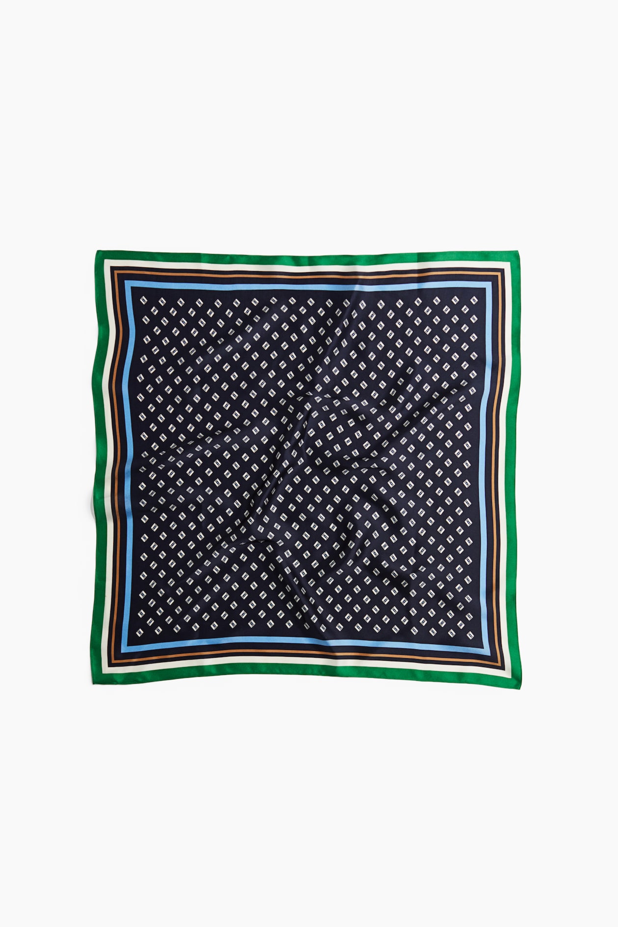 Women's Navy blue/green Printed Silk Scarf | H&M CA