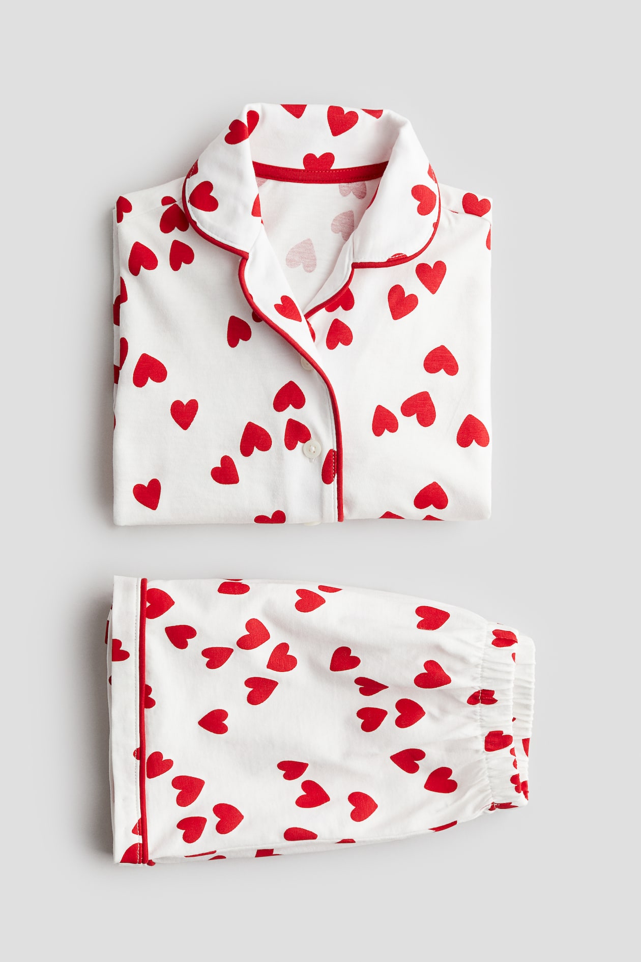 Patterned jersey pyjamas - White/Hearts - Kids | H&M PH
