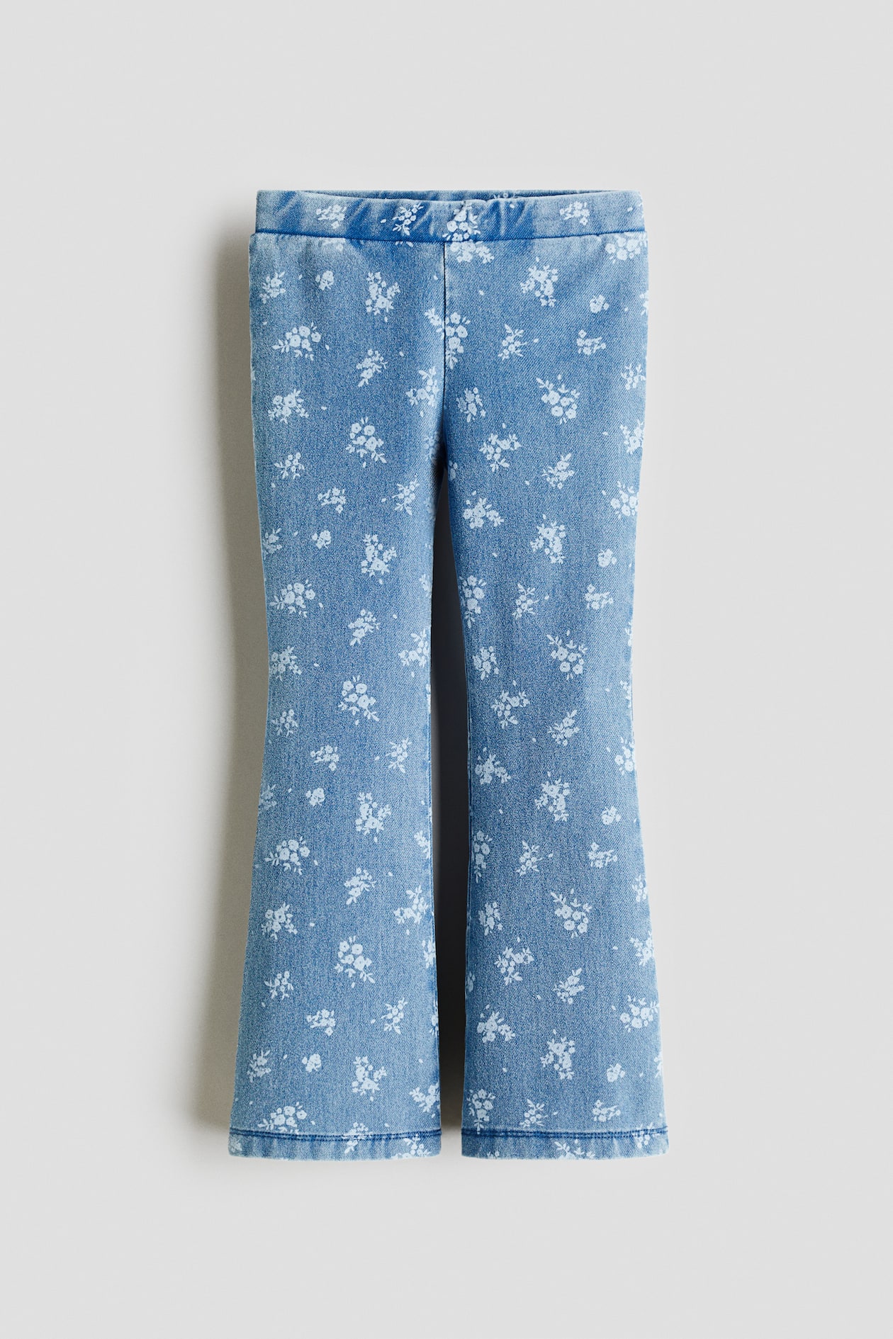 Denim blue/floral Flared Jeggings for kids | H&M US