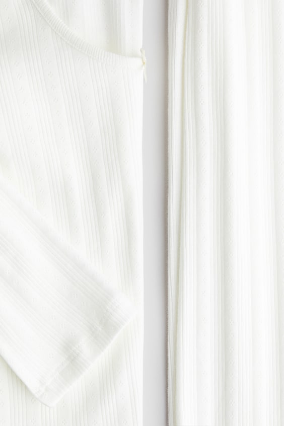 White Cotton pointelle pyjamas for kids | H&M IN
