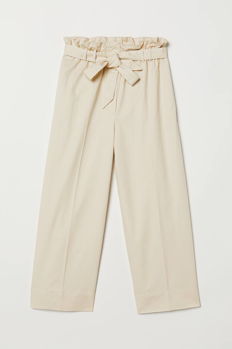 Paper-bag Pants - Light beige - Ladies | H&M US