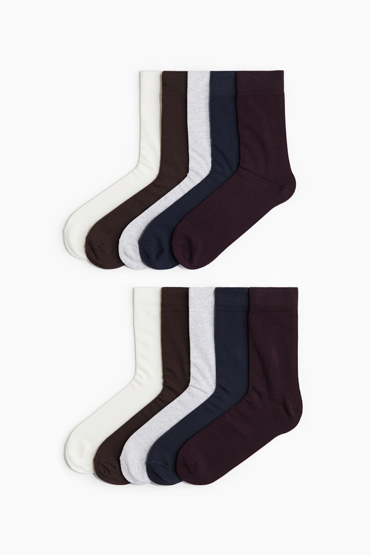 10-pack Socks - Light grey marl/Plum purple - Men | H&M US