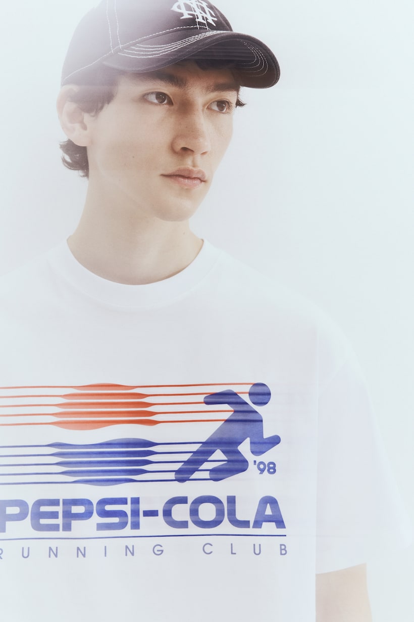 Men’s White/Pepsi Loose-Fit Printed T-Shirt | H&M CA