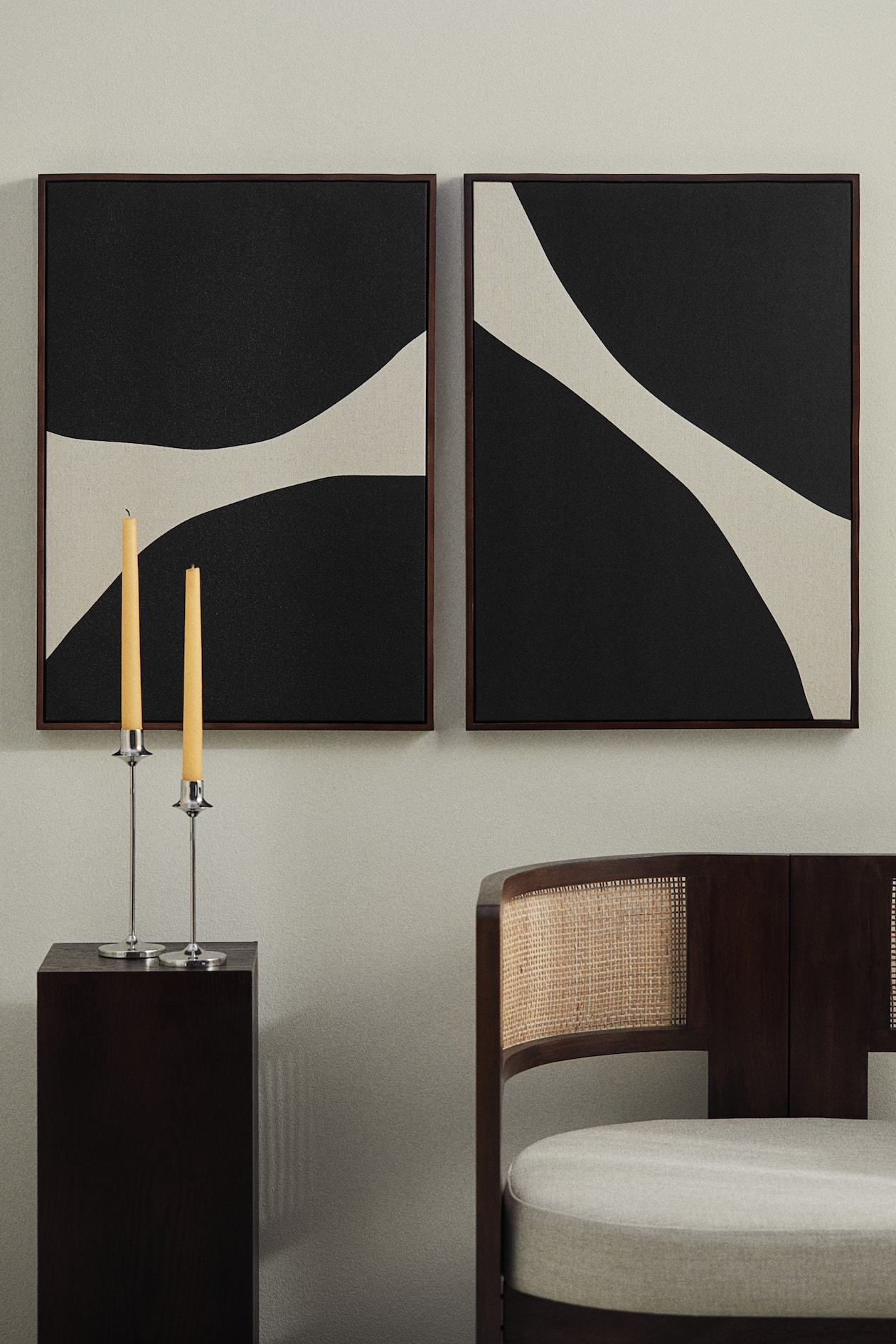 Linen-blend Wall Art - Dark gray/patterned - Home All | H&M US