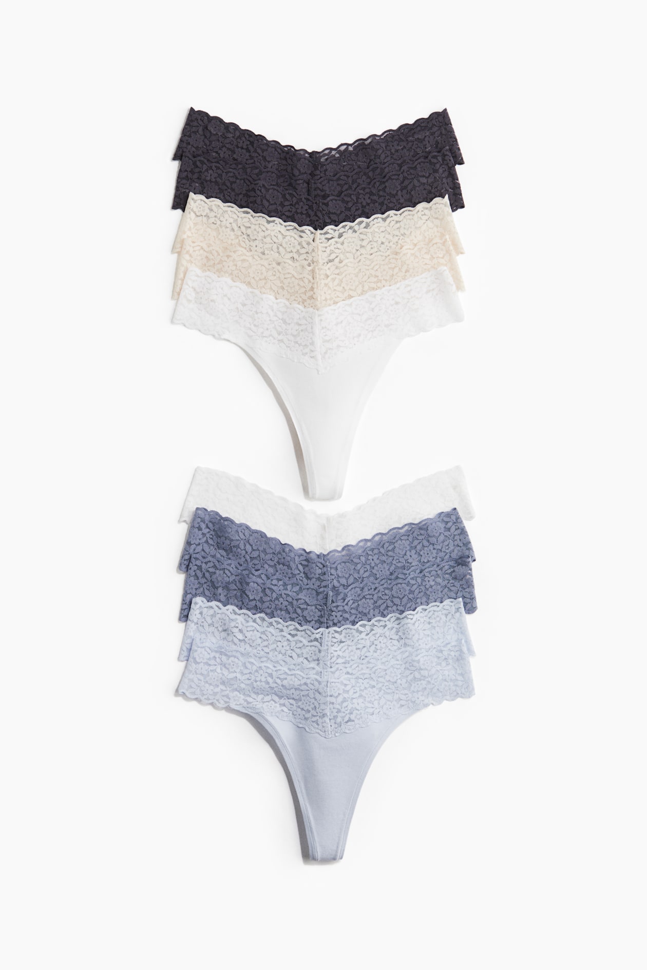 Women's Light blue/Dusty blue 10-pack Lace G-strings | H&M AU