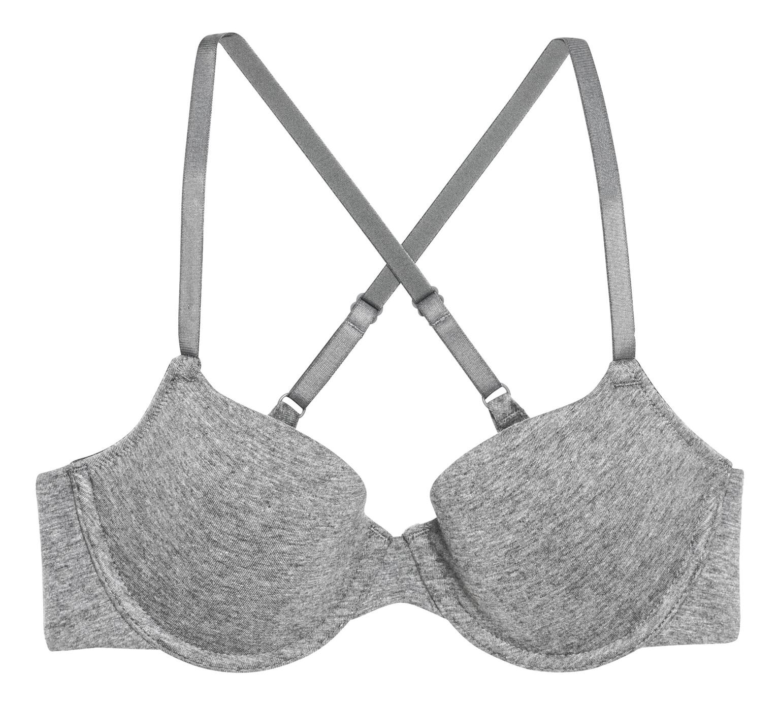 2-pack Padded Cotton Bras - Gray/black - Ladies | H&M US